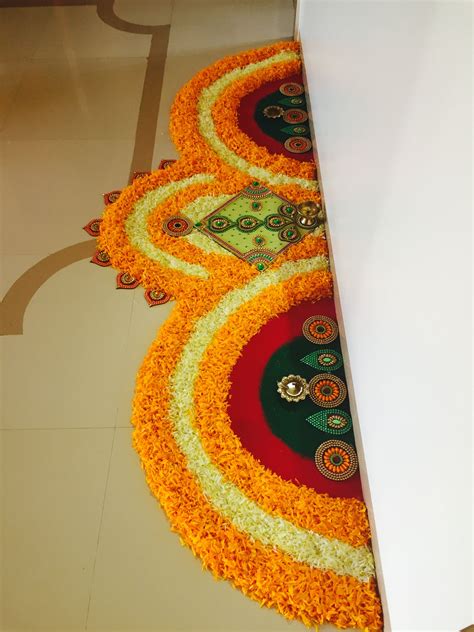 Flower Rangoli Border Designs Images A Rangoli Design Usually Has A