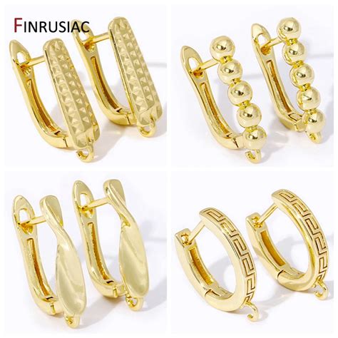 Швензы для сережек из латуни с покрытием из 18каратного золота Aliexpress