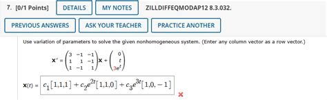 Use Variation Of Parameters To Solve The Given Chegg