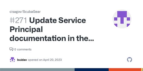 Update Service Principal Documentation In The Readme · Issue 271