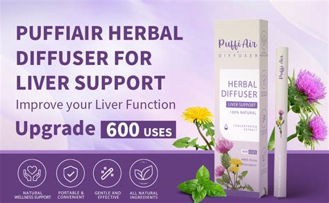 Puffiair Dandelion Diffuser Pen Natural Herbal Chrysanthemum Aromatherapy Inhaler Liver Detox