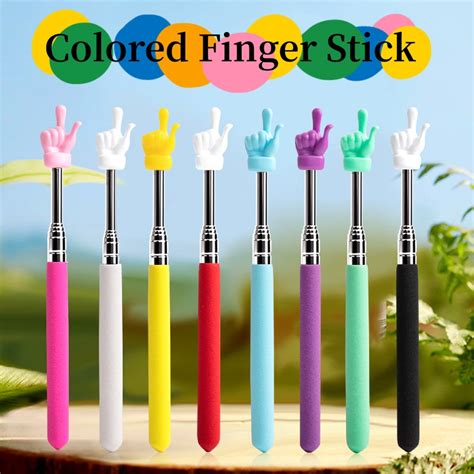 8 Colors Optional Creative Finger Reading Guide Stick Preschool Teaching Tools Retractable