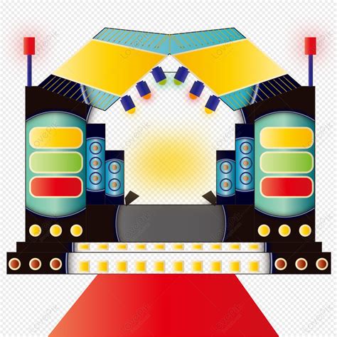 평평한 음악 축제 무대 Png 일러스트 무료 다운로드 Lovepik