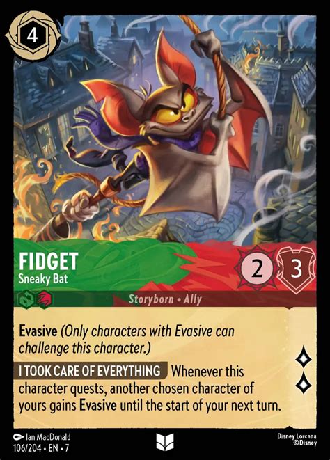 Fidget Sneaky Bat Lorcana Cards K