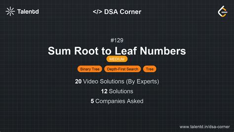 Sum Root To Leaf Numbers Dsa Problem Talentd