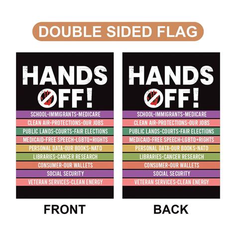 Hands Off Protest Garden Flag Double Sided Resist Hate Flag Anti Tr