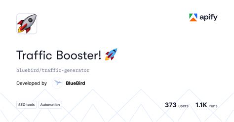 Traffic Booster 🚀 Api In Python · Apify