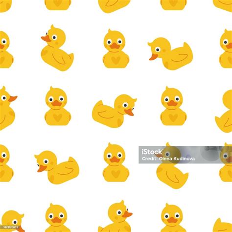 고무 오리의 지속적인 이음새가 없는 본 반복되는 배경입니다 벡터 일러스트 레이 션 개체 그룹에 대한 스톡 벡터 아트 및 기타 이미지 개체 그룹 고무 고무장화 Istock