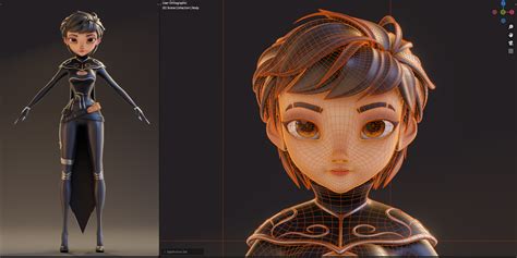 3d Model Stylized Female Assassin Character Blender Blender Market