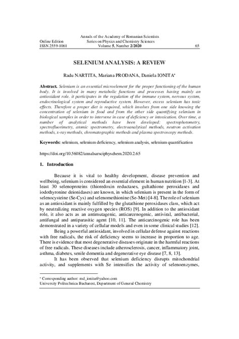 Pdf Selenium Analysis A Review