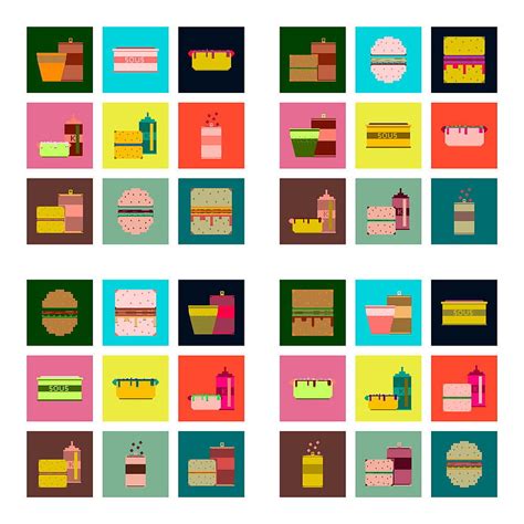 픽셀 아이콘 패스트 푸드 벡터 설정 Eps Ai Uidownload