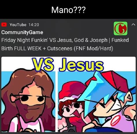 Mano Youtube Communitygame Friday Night Funkin Vs Jesus God