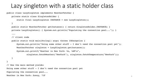 The Singleton Pattern In Java Ppt
