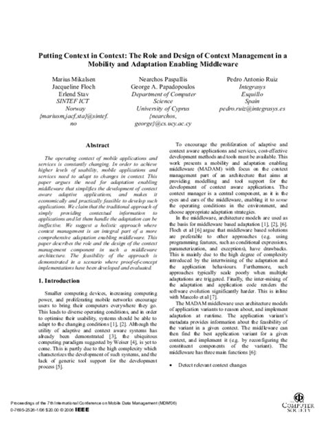 Pdf Putting Context In Context The Role And Design Of Context