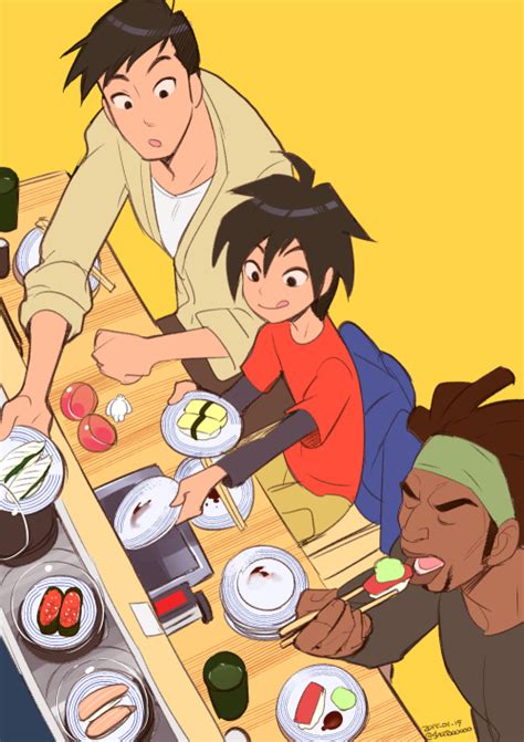 Safebooru 3boys Big Hero 6 Brothers Disney Food Hiro Hamada Marvel
