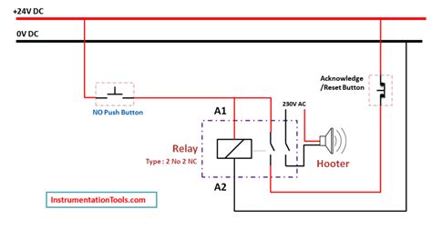Relay Latching Circuit Using Push Button Instrumentation Tools