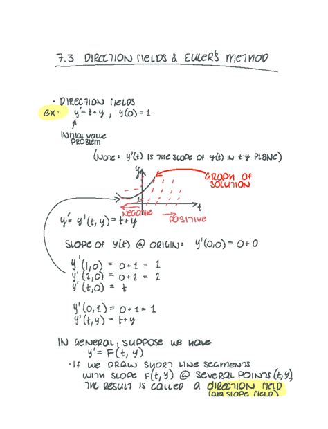 73 Direction Fields And Eulers Method 3 D I R E C L L O N F L E L P