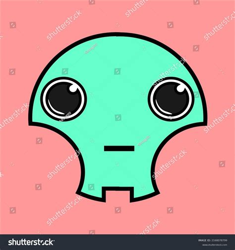 Cute Dumbfounded Vector Alien Monster Illustration Stock Vector Royalty Free 2168078799