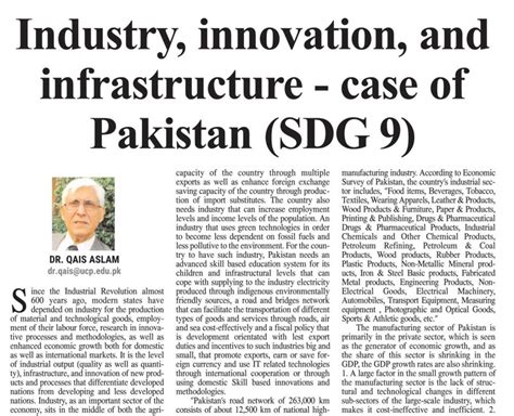 Industry Innovation And Infrastructure A Case Of Pakistan Sdg 9