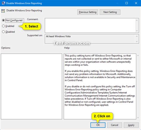 Enable Or Disable Windows Error Reporting In Windows 10 Tutorials