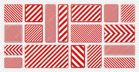 Различные белые и красные предупредительные знаки с диагональными линиями внимание опасность или