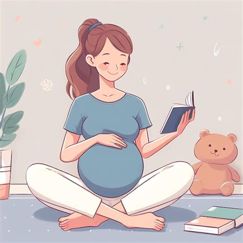 Pregnant Woman Pregnant Girl Is Reading A Book Premium Ai Generated Image