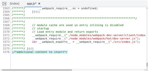 is it possible to add some defined lines of code to webpack s bundle in the dist folder stack