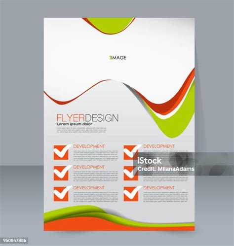 추상 전단지 디자인 배경입니다 브로셔 템플릿입니다 잡지 표지 사업 이랑 교육 프레 젠 테이 션 보고서에 대 한 벡터 일러스트입니다 녹색 오렌지 색상입니다 0명에 대한 스톡