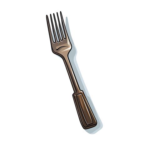 Fork 2d Cartoon Vector Illustration On White Background Hi 30687647