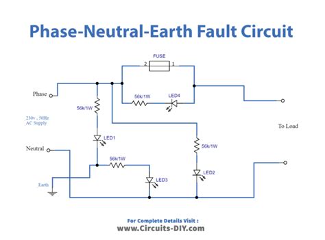 Phase Neutral Earth Fault Indicator Circuit