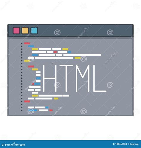 Silhueta Da Cor Da Janela De Programação Com O Html Do Código Do