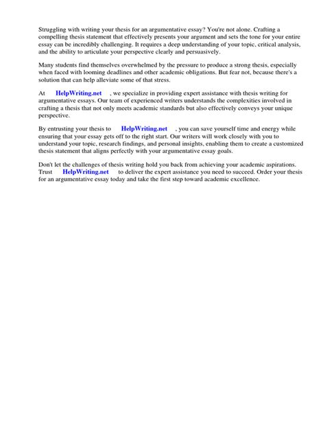 Thesis For Argumentative Essay Generator Pdf Essays Thesis