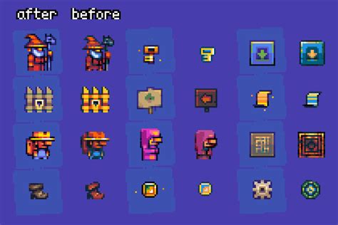 Several Before After Sprites Of My Old Game R Pixelart