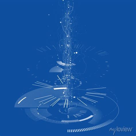 Abstract Tech Design Background Engineering Technology Wallpaper Wall Mural • Murals Blue