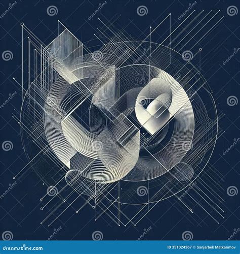 Linear Composition Thin Lines Intersecting At Various Angles Cre Stock