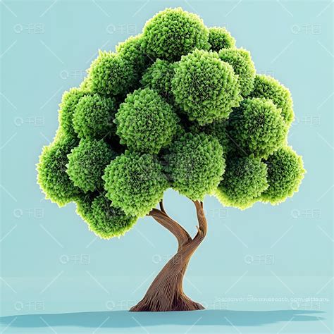 3d渲染ai数字艺术 Tree卡通风3d渲染绿树棕树干树叶立体办公插画 Ai平面元素免费下载 Png格式 4096像素 编号71589406 千图网