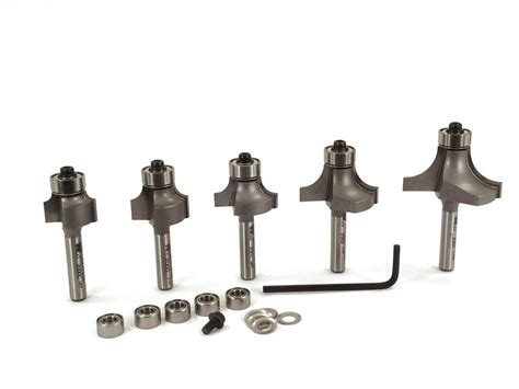 5 Pc Roundover And Beading Bit Set 1 4 Shank Whiteside 502