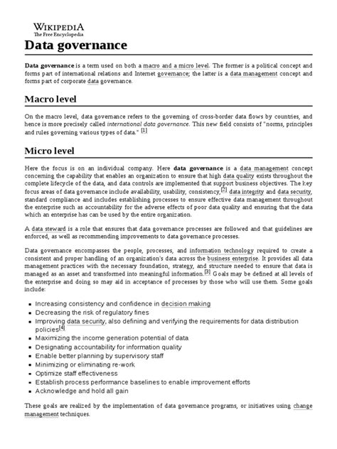 Data Governance Pdf Data Cognitive Science