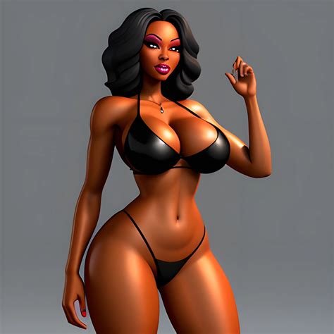 Sexy Black Girl 3d Cartoon Arthubai