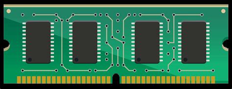 Ram Memory Module Computer Component Green Circuit Board Clipart