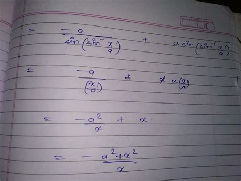 Frac { D } { D X } Left{ A Log Left Frac { A Sqrt { A { 2 } X { 2 } } } { X } Right