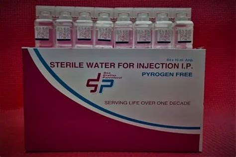 Generic Ampoule Sterile Water For Injection I P 10ml Prescription Treatment Multipurpose At