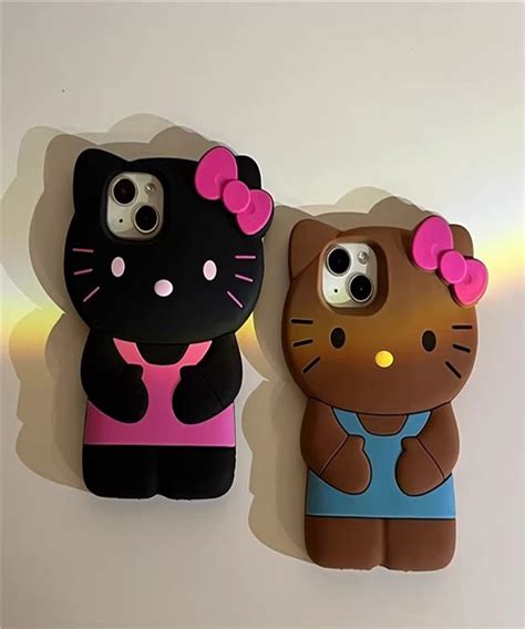 🚀당일출고 태닝키티 헬로키티 범퍼 실리콘 입체 아이폰 12미니 13미니 15프로 케이스 에이블리