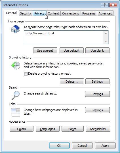 Web Browser Support Web Browser Pop Up Configuration PTD