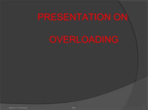 C Method Overloading Ppt