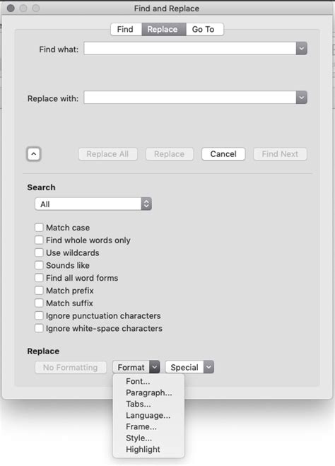Microsoft Word Advanced Search And Replace Organizing Creativity