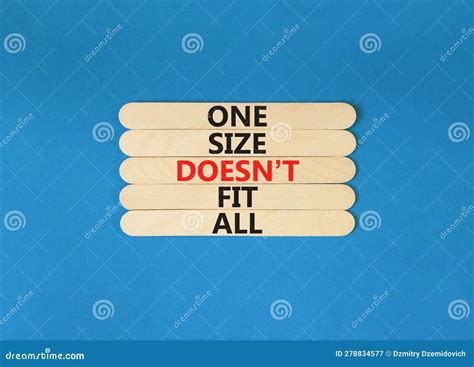 One Size Does Not Fit All Symbol Concept Words One Size Does Not Fit