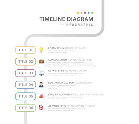 Infographic 6 Steps Modern Timeline Diagram With Title Roadmap And Icons Stock Vector