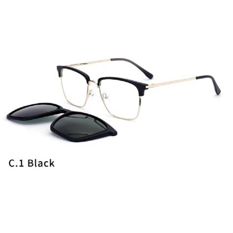 Men Square Magnetic Polarized Clips On Sunglasses Glasses Frame Optical
