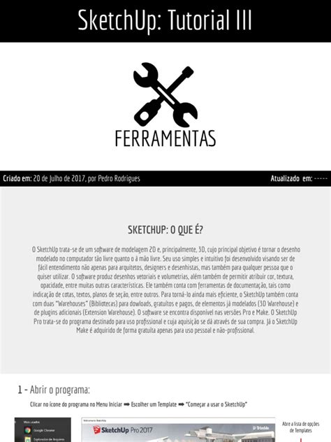 Tutorial Iii Ferramentas Pdf Sketchup Programas